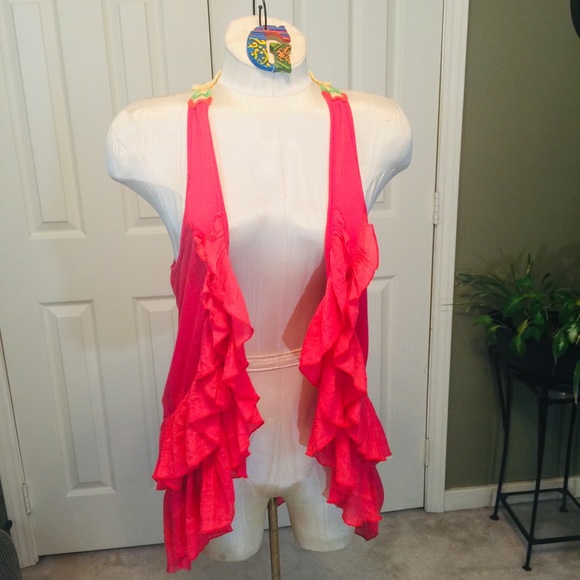 Lulumari | Tops | Lulumari Orange Tback Openfront Cardigan Size L ...